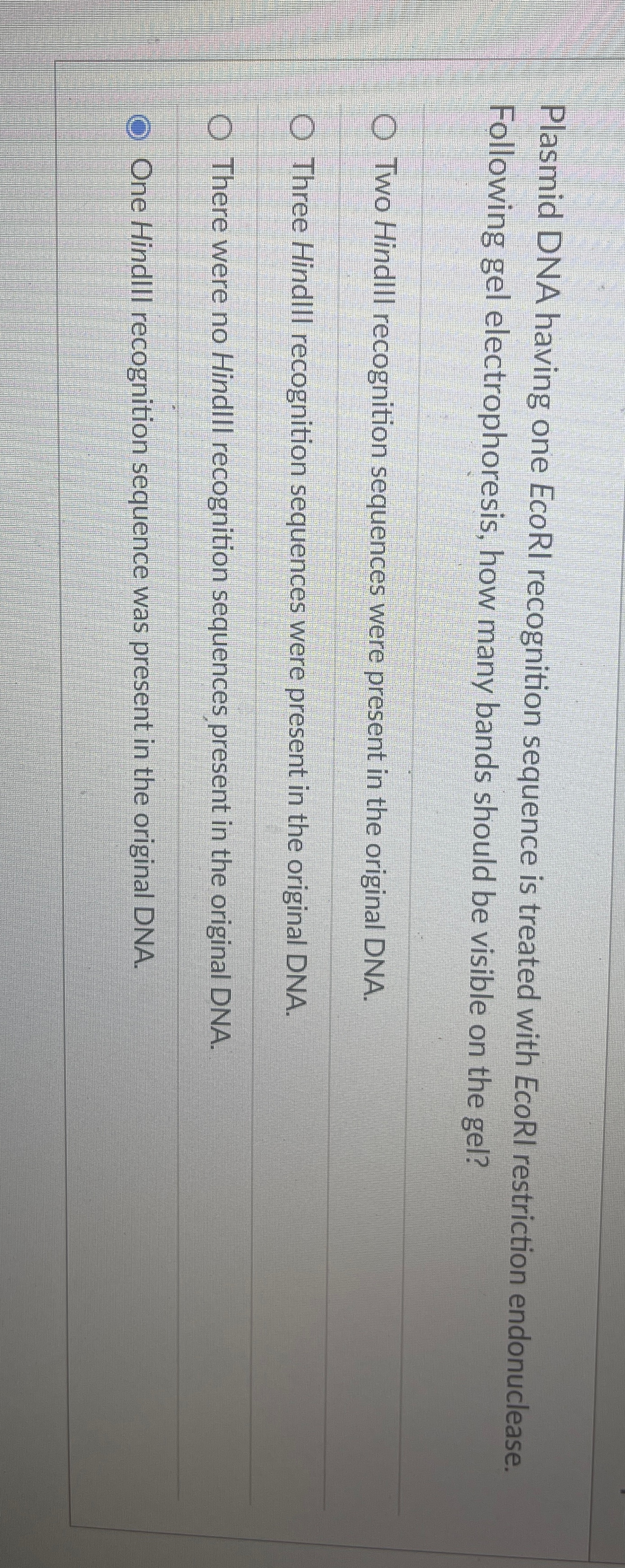 Solved Plasmid DNA having one EcoRI recognition sequence is | Chegg.com