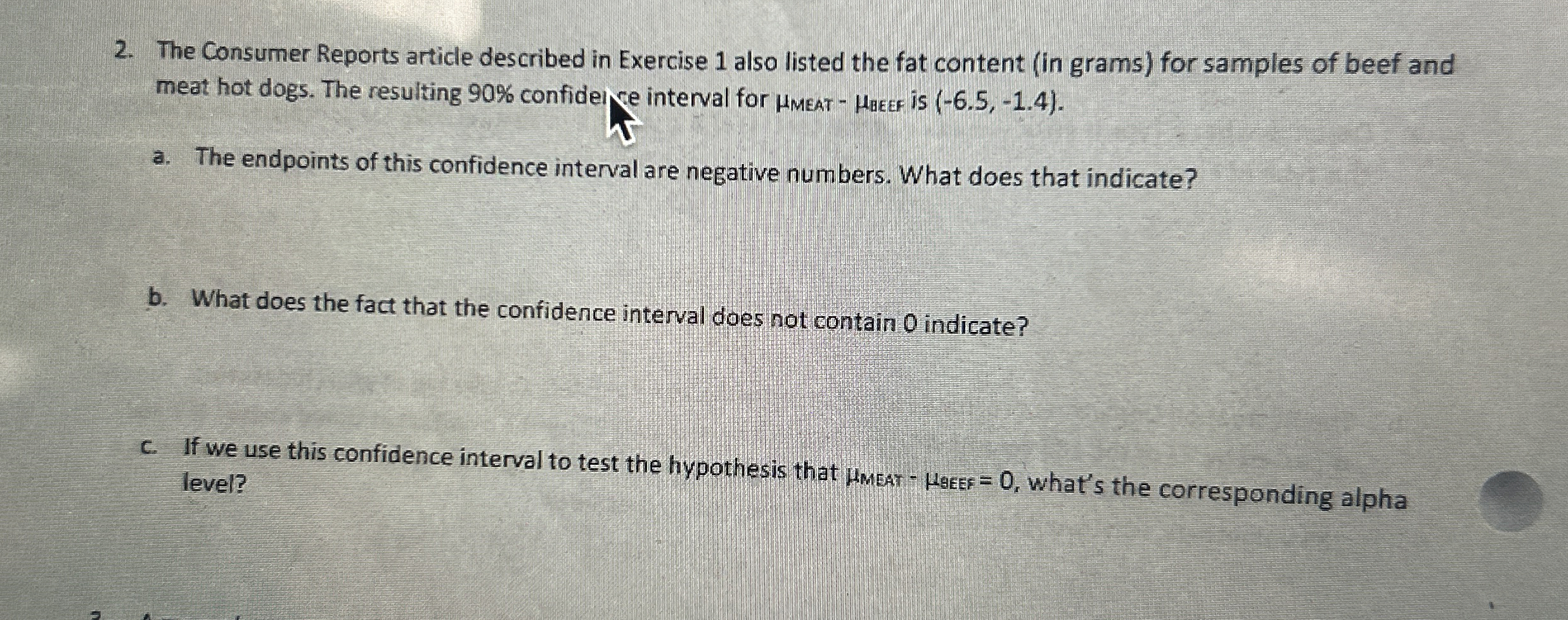 Solved The Consumer Reports article described in Exercise 1 | Chegg.com