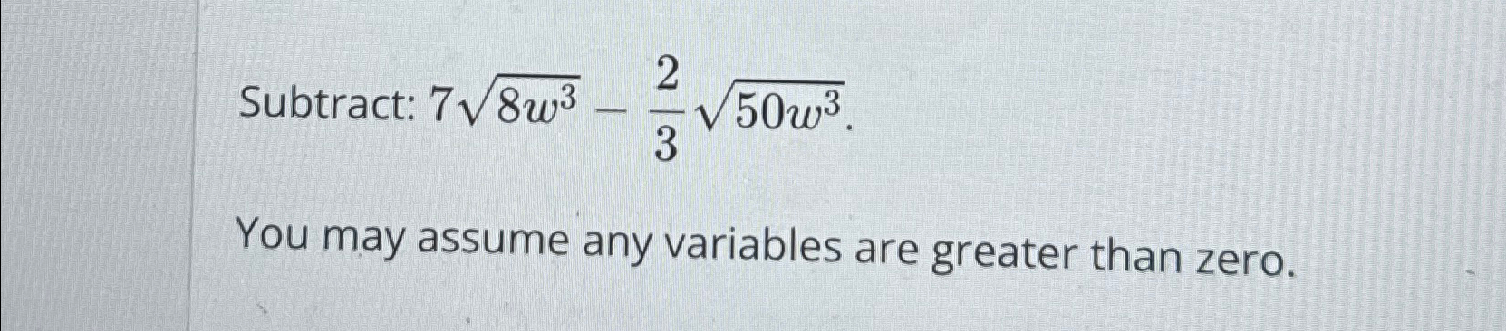 Solved Subtract: 78w32-2350w32You may assume any variables | Chegg.com