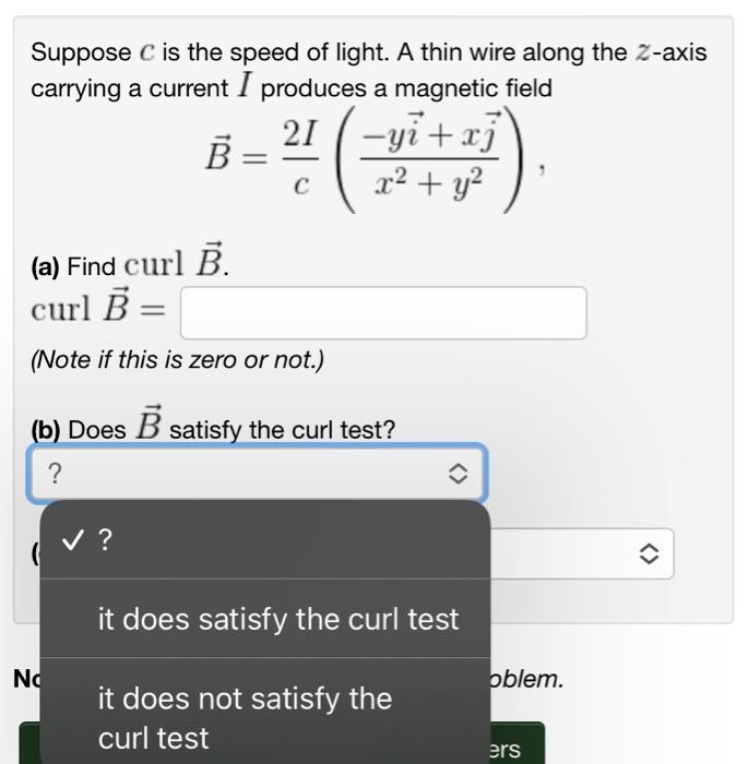 Solved Suppose c is the speed of light. A thin wire along | Chegg.com