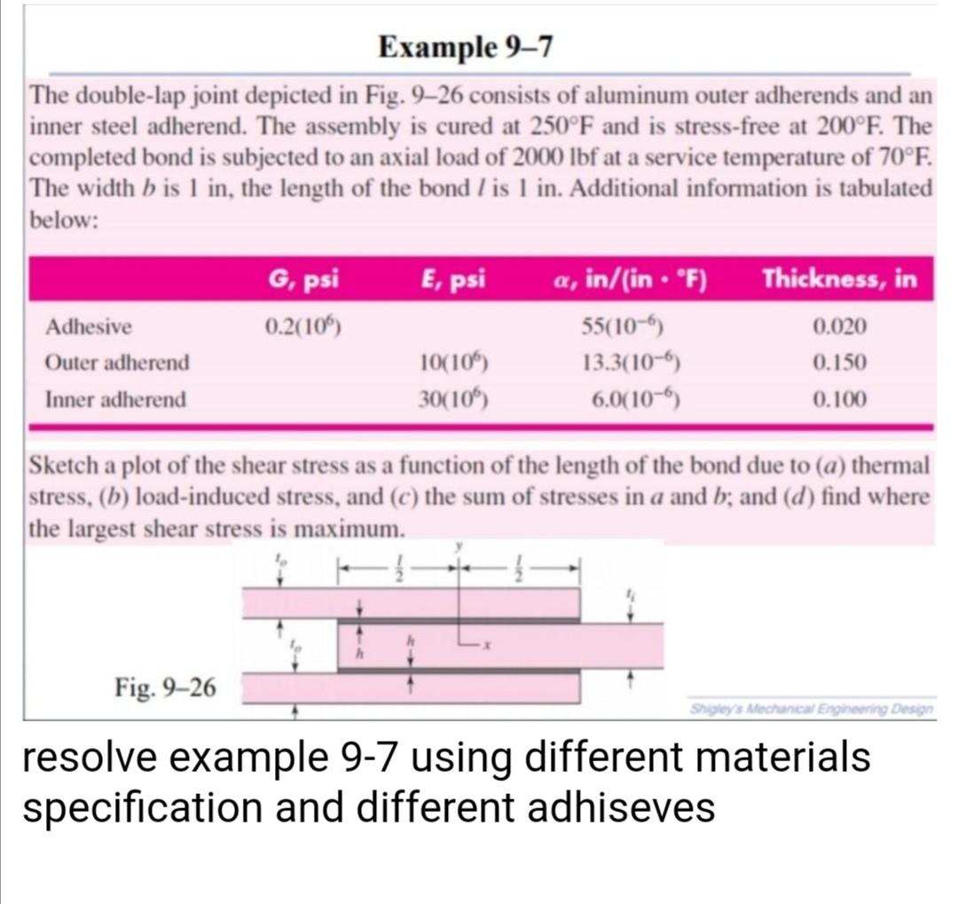 Solved Example 9-7 The double-lap joint depicted in Fig. | Chegg.com