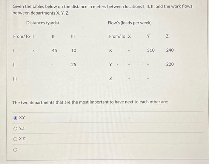 Solved Given the tables below on the distance in meters | Chegg.com