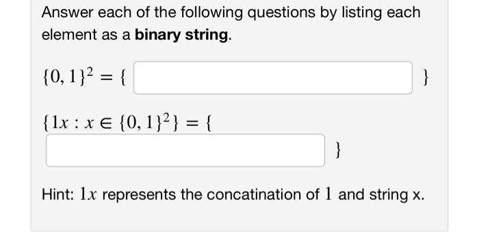 Solved Answer each of the following questions by listing | Chegg.com
