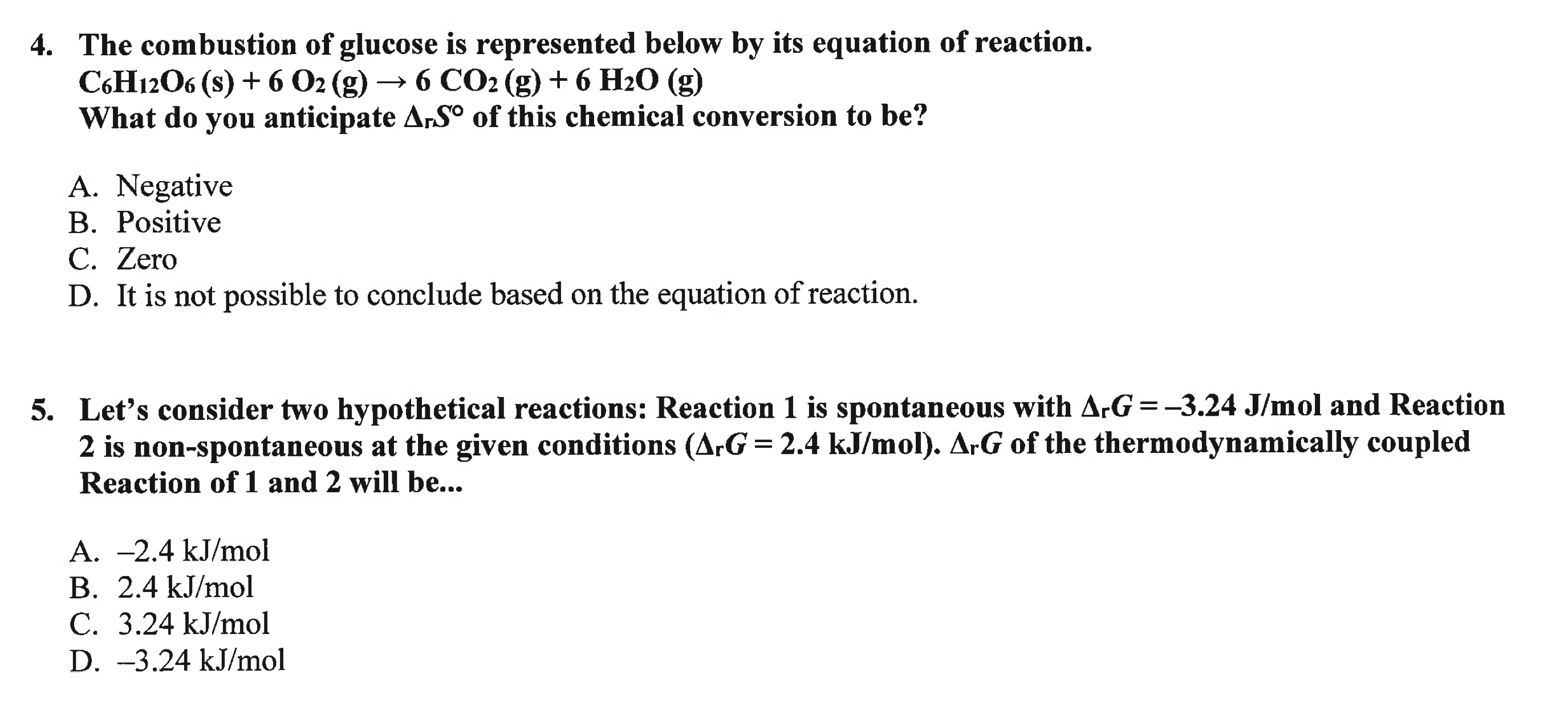 Solved The combustion of glucose is represented below by its | Chegg.com