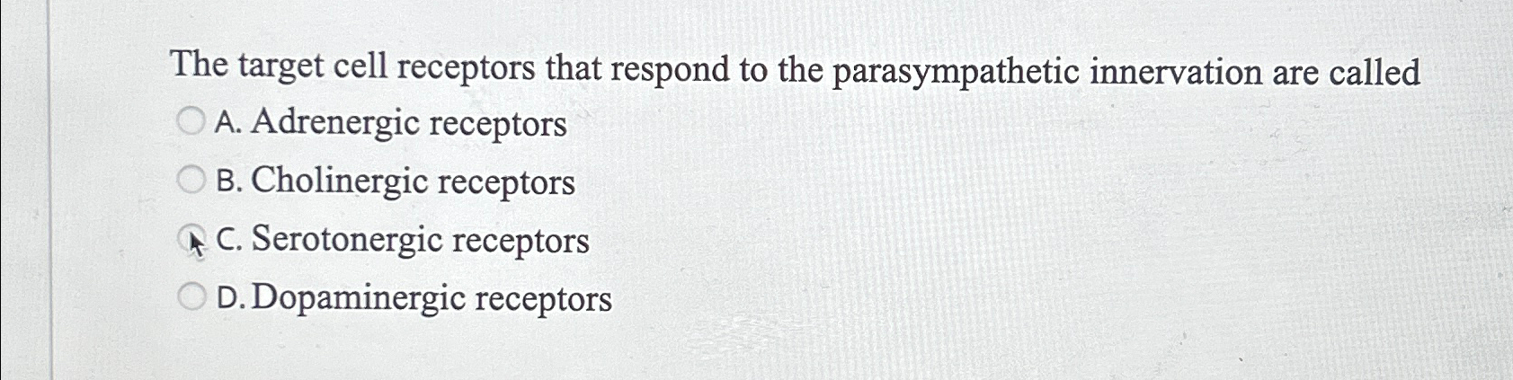 Solved The target cell receptors that respond to the | Chegg.com