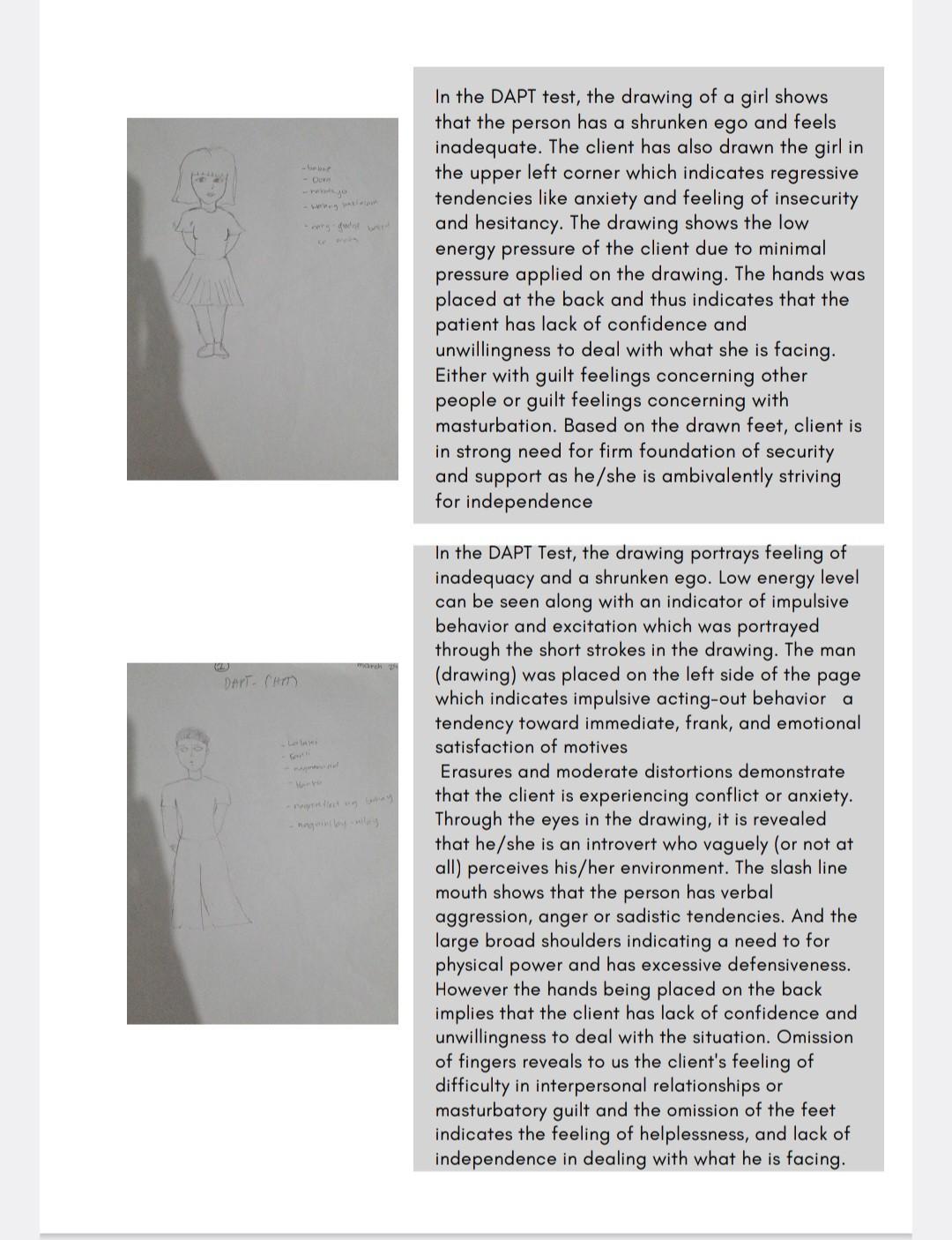 Solved In the DAPT test, the drawing of a girl shows that | Chegg.com