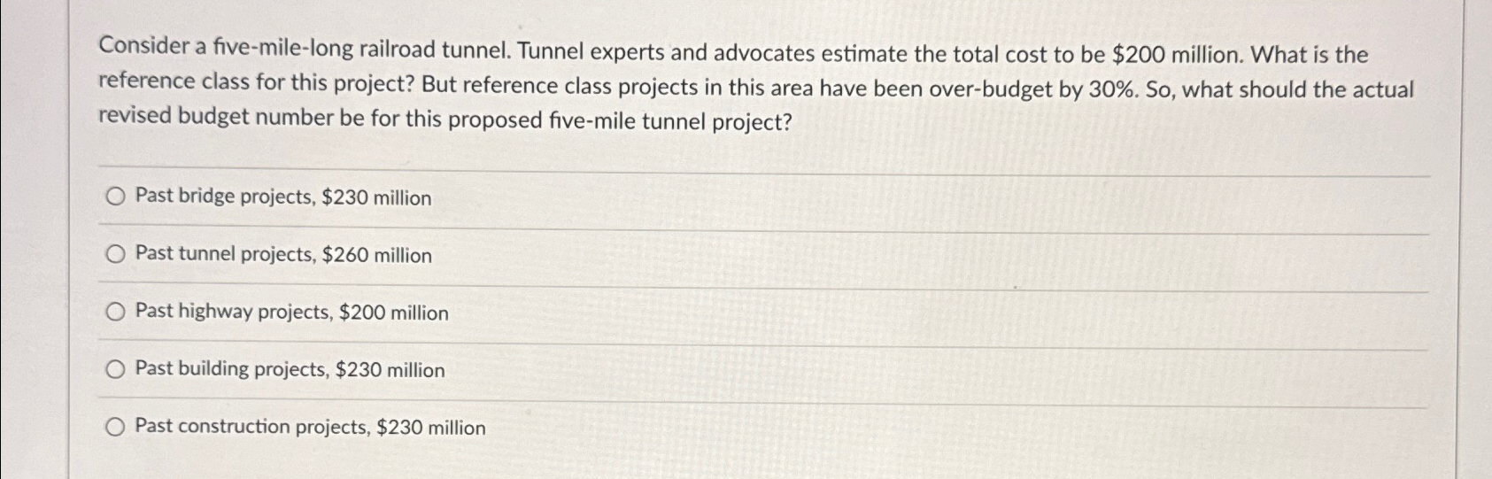 Solved Consider a five-mile-long railroad tunnel. Tunnel | Chegg.com