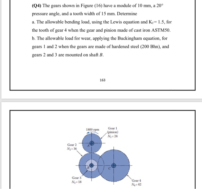 Solved (Q4) The gears shown in Figure (16) have a module of | Chegg.com