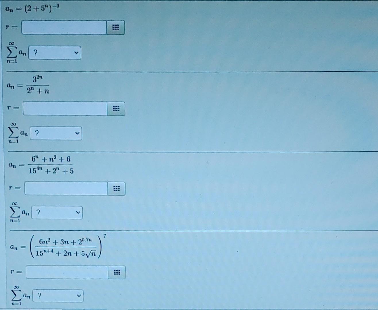 Solved please help For each sequence anan find a | Chegg.com