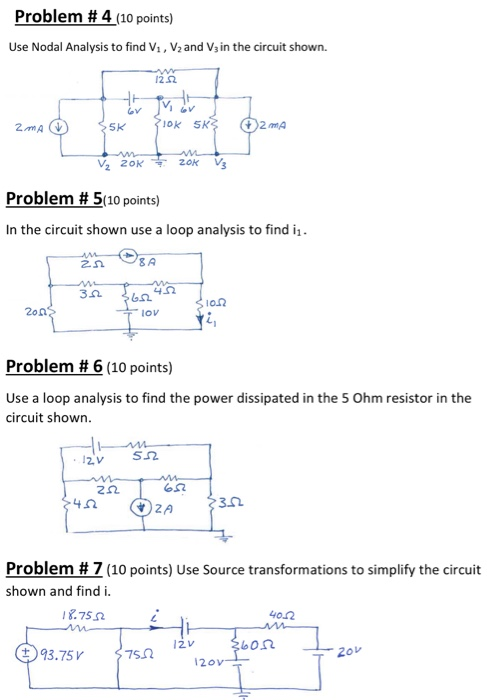Solved Problem #4 (10 points) Use Nodal Analysis to find V., | Chegg.com