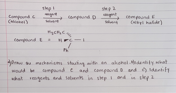 Solved step I reagent solvent step 2 reagent Compound | Chegg.com