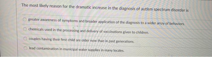 Solved The most likely reason for the dramatic increase in | Chegg.com