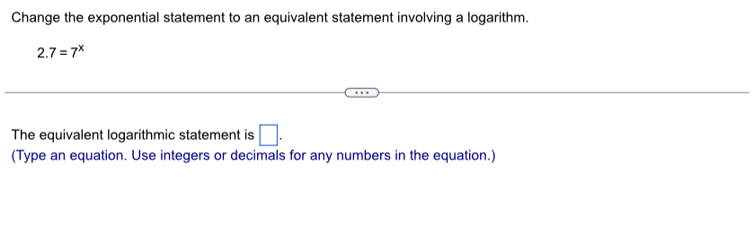 Solved Change the exponential statement to an equivalent | Chegg.com