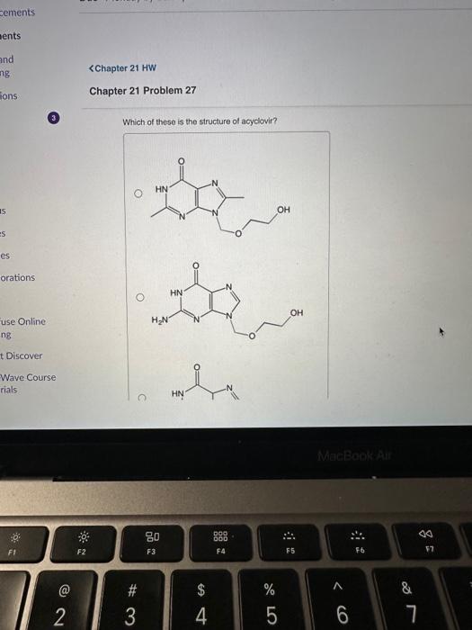 Solved Which Of These Is The Structure Of Acyclovir21hw