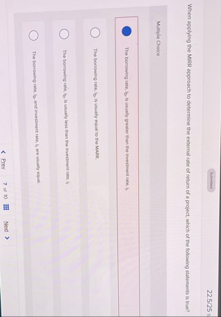 Solved When applying the MIRR approach to determine the | Chegg.com