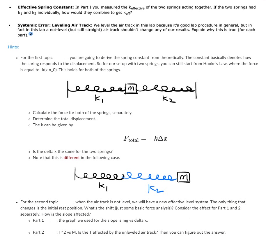 Solved Simple Harmonic Motion.Systemic Error: Leveling Air | Chegg.com