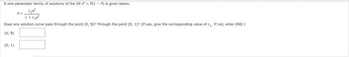 Solved A one-parameter family of solutions of the DE | Chegg.com