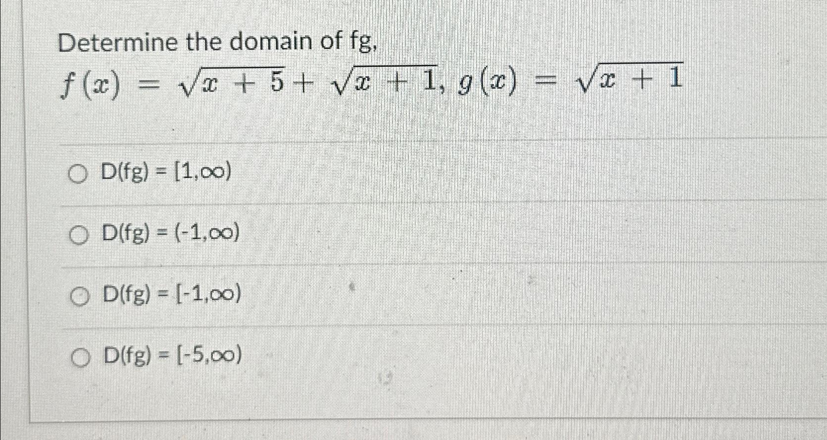 Solved Determine the domain of | Chegg.com