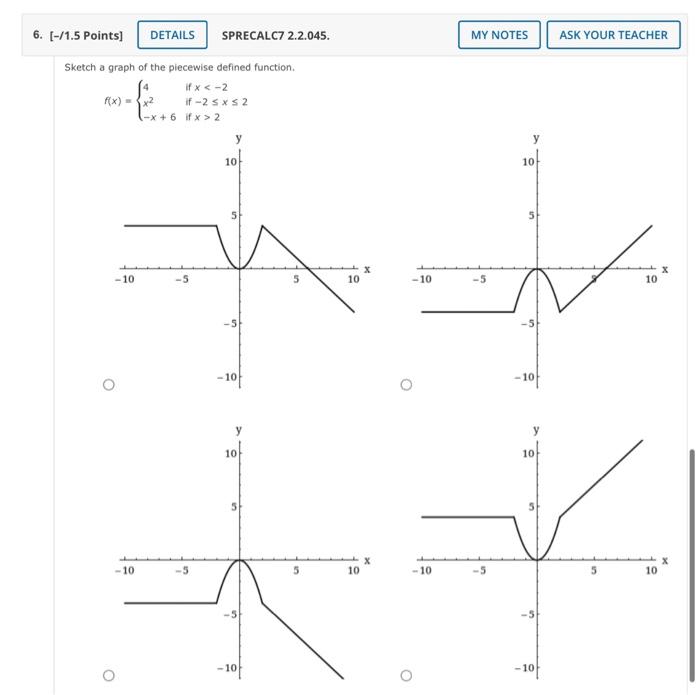 Sketch A Graph Of The Piecewise Defined Function