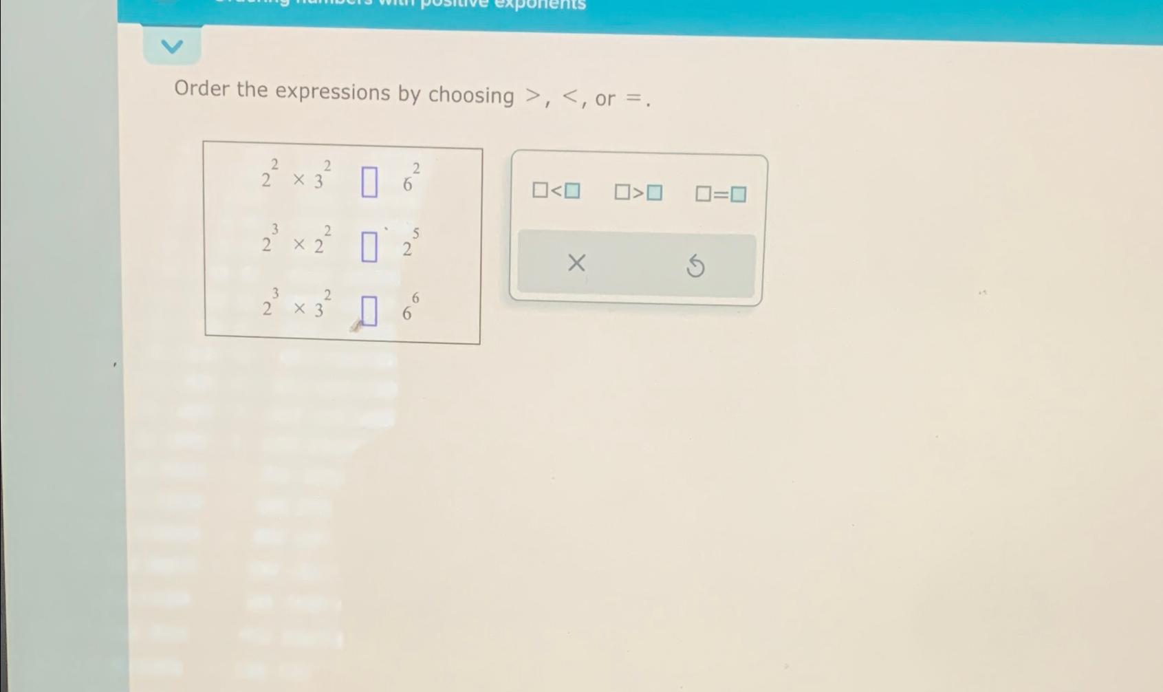 Solved Order the expressions by choosing >, Solved Order the expressions by choosing >,