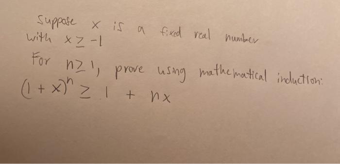 Solved suppose x is a fixed real number with x-1 For nz', | Chegg.com