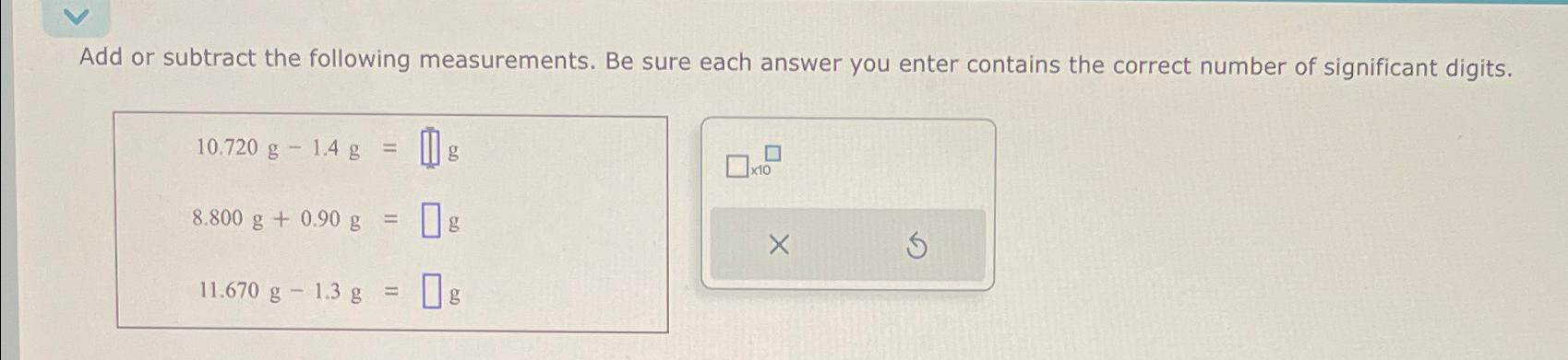 Solved Add or subtract the following measurements. Be sure | Chegg.com
