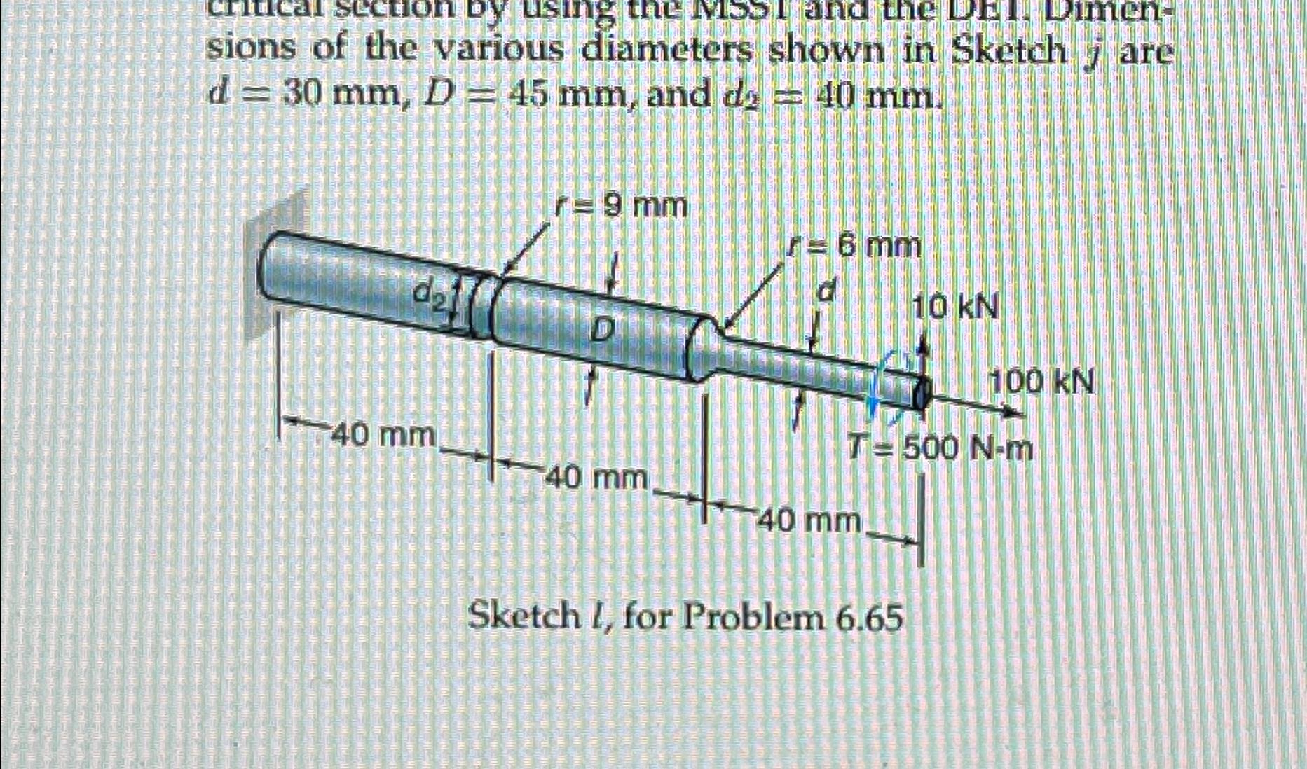 Solved sions of the various diameters shown in Sketch j ﻿are | Chegg.com