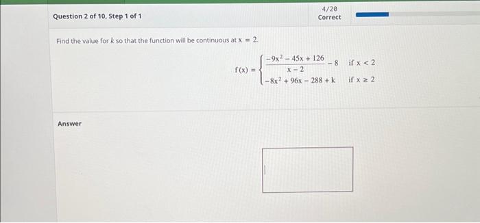 Solved Find the value for k so that the function will be | Chegg.com