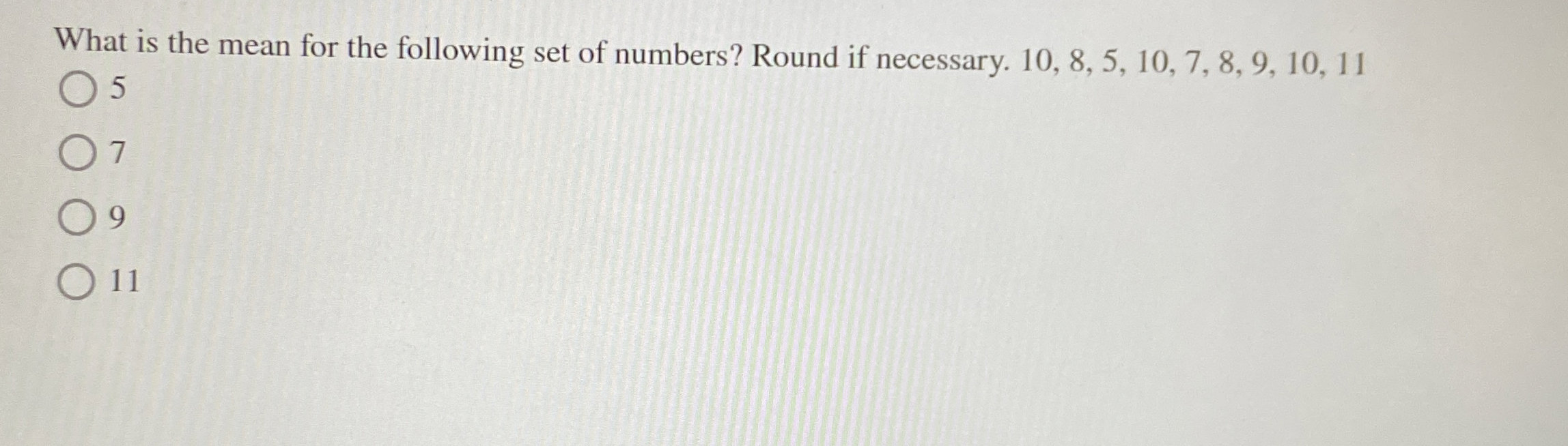 Solved What is the mean for the following set of numbers? | Chegg.com