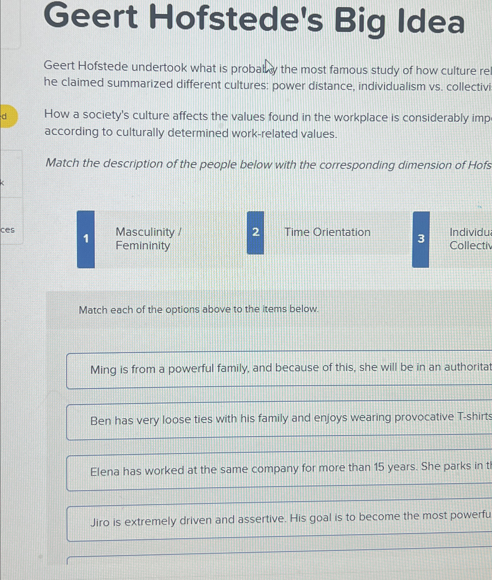 Solved Geert Hofstede's Big IdeaGeert Hofstede undertook | Chegg.com