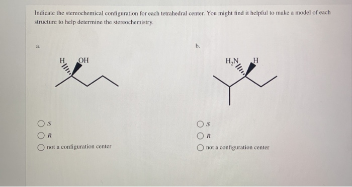 Solved Indicate the stereochemical configuration for each | Chegg.com