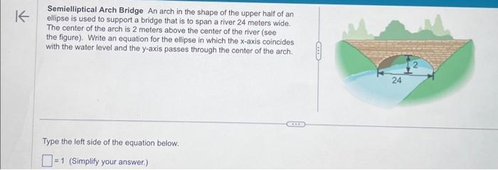 Solved Semielliptical Arch Bridge An arch in the shape of | Chegg.com