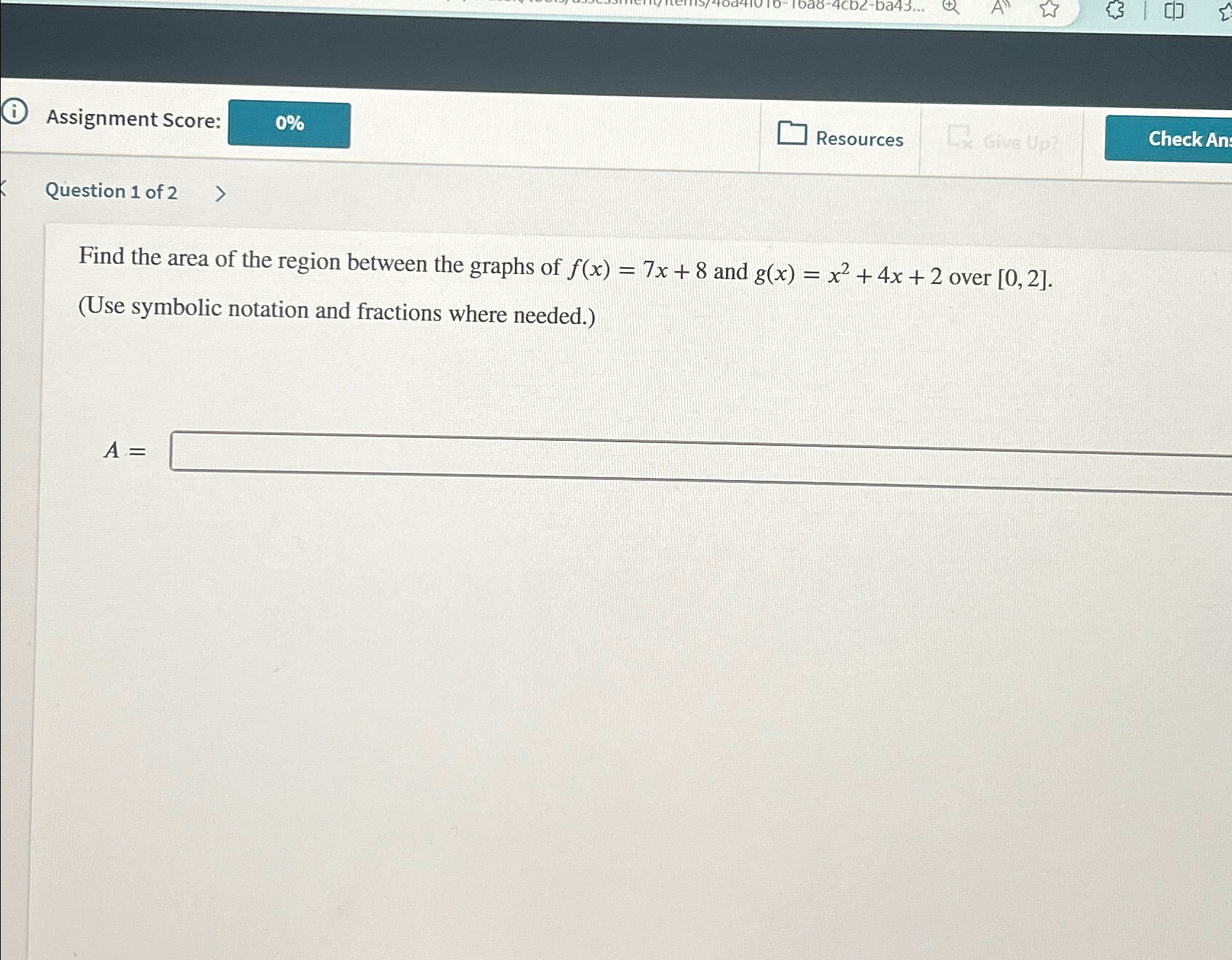 Solved Assignment Score:ResourcesGivethin?Question 1 ﻿of | Chegg.com