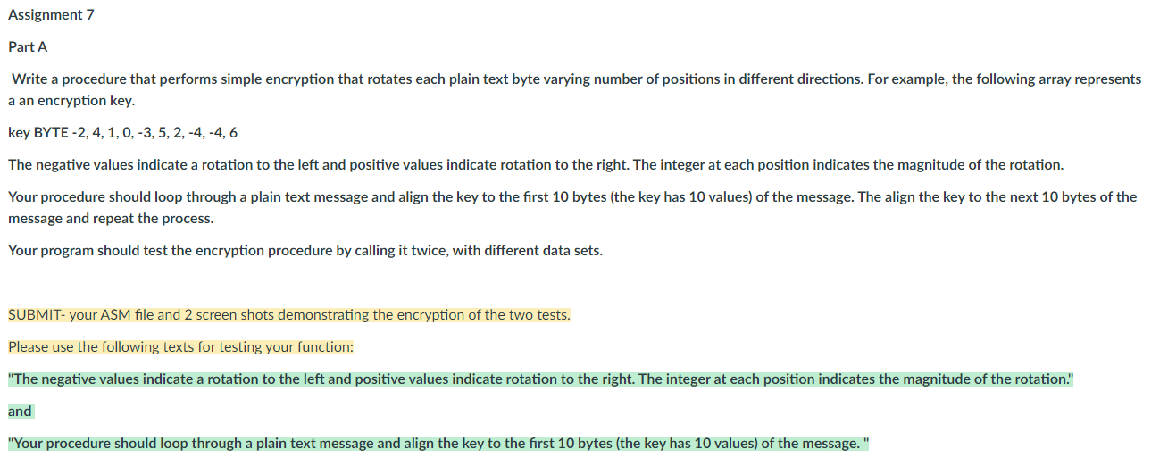 Solved Assignment 7Part AWrite a procedure that performs | Chegg.com