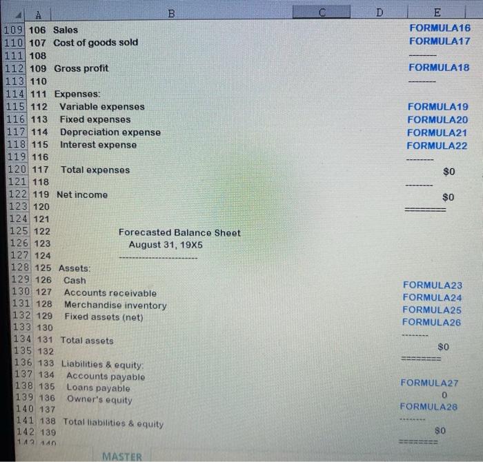 need help with the formulas. please use letters and | Chegg.com
