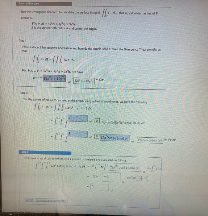 Solved Tutorial Exercise Use the Divergence Theorem to | Chegg.com
