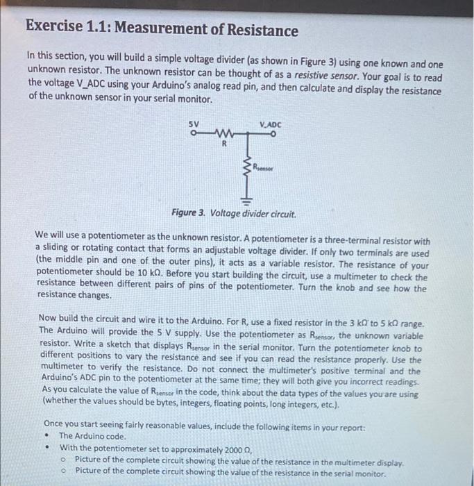 Exercise 1.1: Measurement of Resistance In this | Chegg.com