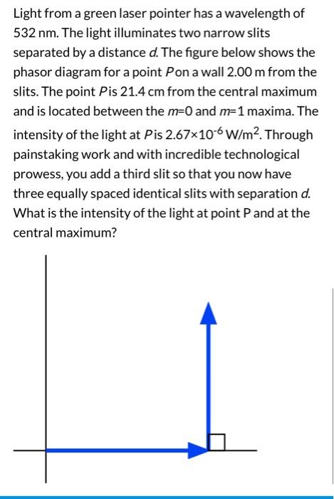 Solved Light from a green laser pointer has a wavelength of | Chegg.com