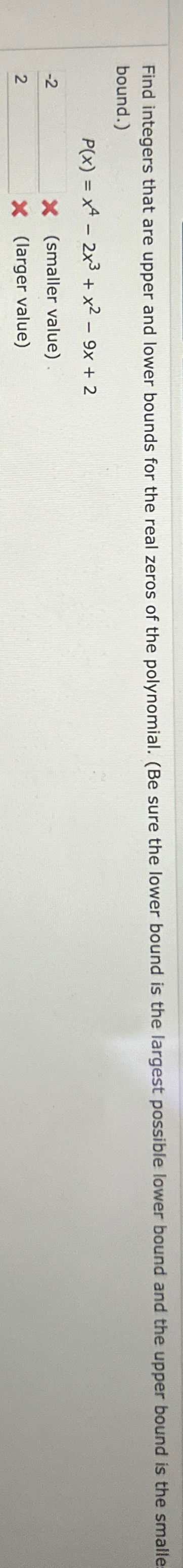 Solved Find integers that are upper and lower bounds for the | Chegg.com