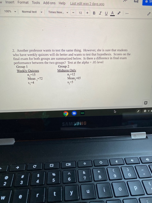 Solved २ Insert Format Tools Add-ons Help Last edit was 2 | Chegg.com