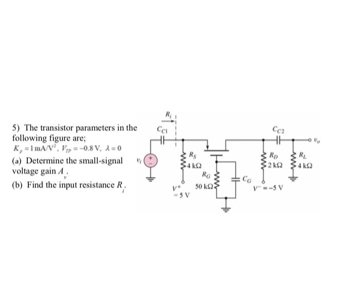 Solved The transistor parameters in the following figure | Chegg.com