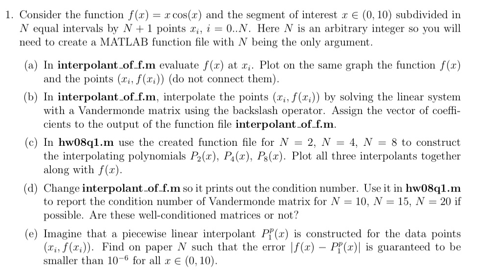 Solved Consider the function f(x)=xcos(x) ﻿and the segment | Chegg.com