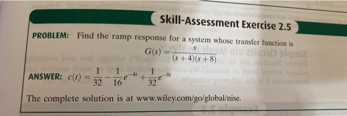 Solved Skill-Assessment Exercise 2.5 PROBLEM: Find the ramp | Chegg.com