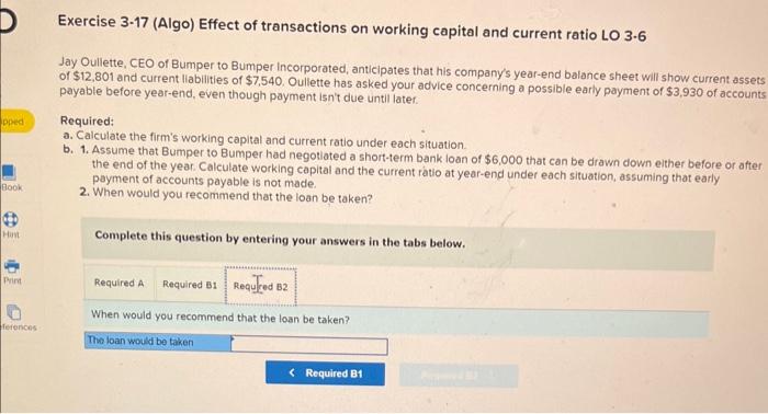 Solved Exercise 3-17 (Algo) Effect of transactions on | Chegg.com
