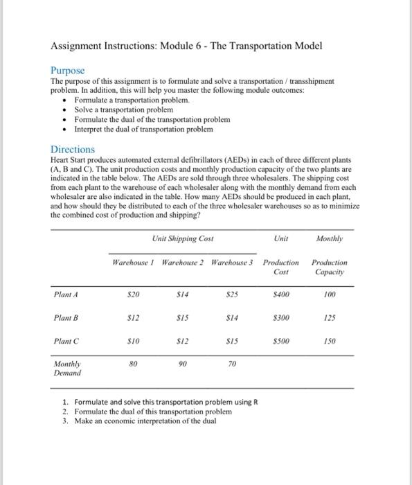Purpose The purpose of this assignment is to | Chegg.com