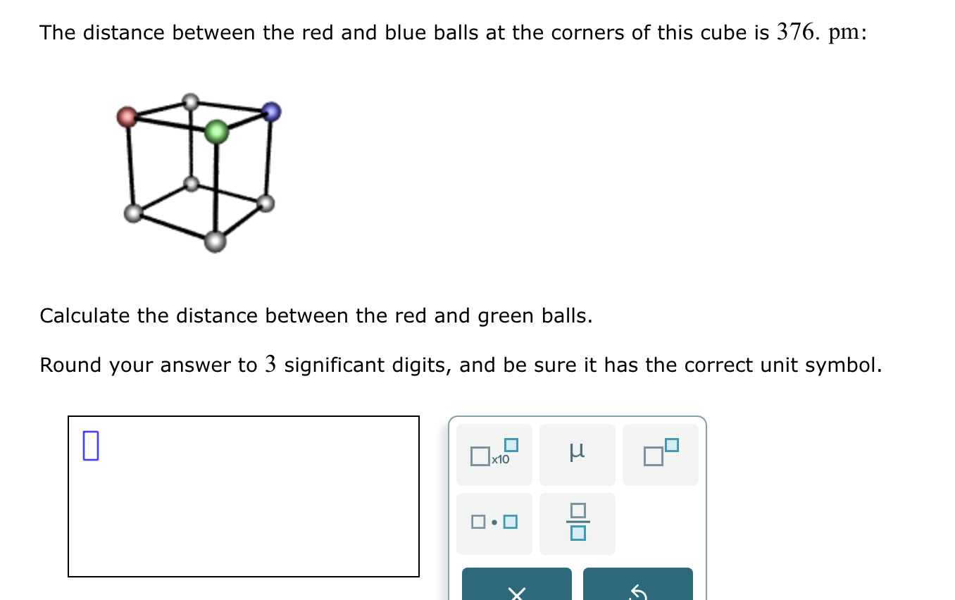 Solved The distance between the red and blue balls at the | Chegg.com