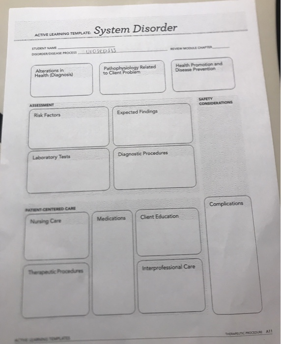 Solved System Disorder ACTIVE LEARNING TEMPLATE: STUDENT | Chegg.com