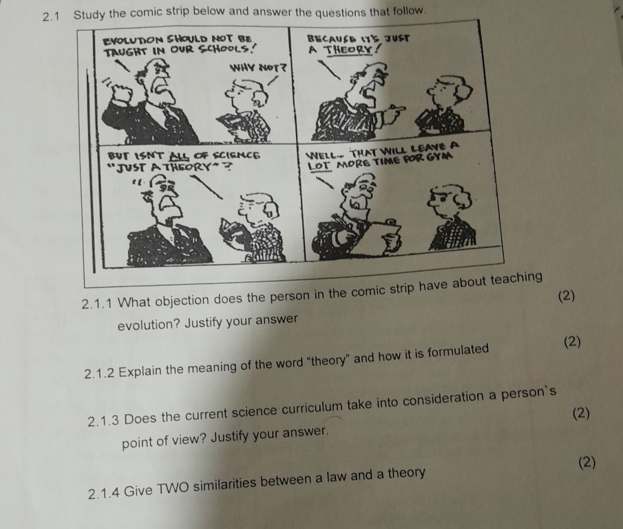 Solved 2.1 ﻿Study the comic strip below and answer the | Chegg.com