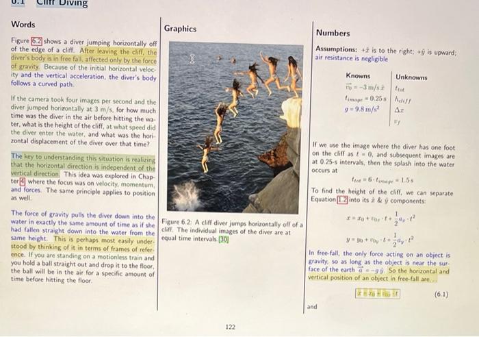 Solved Choose the best answers: The diver in Section 6.1 | Chegg.com