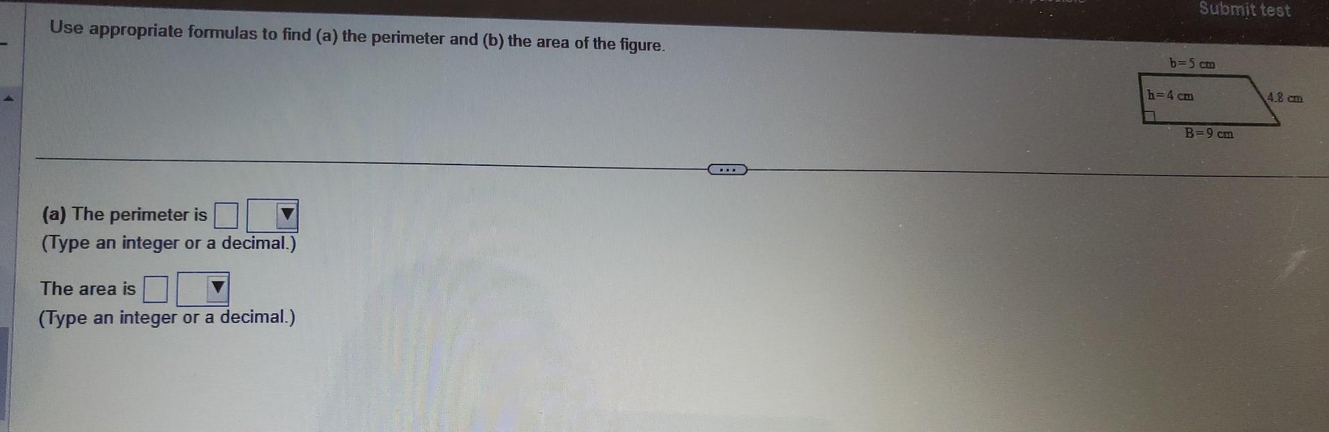 Solved Use appropriate formulas to find (a) the perimeter | Chegg.com